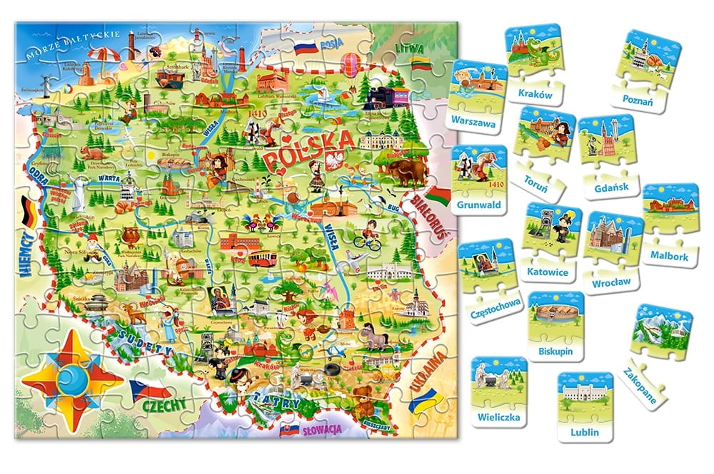 CASTORLAND Puzzle edukacyjne Mapa Polski | Sklep internetowy Twoja Dzidzia